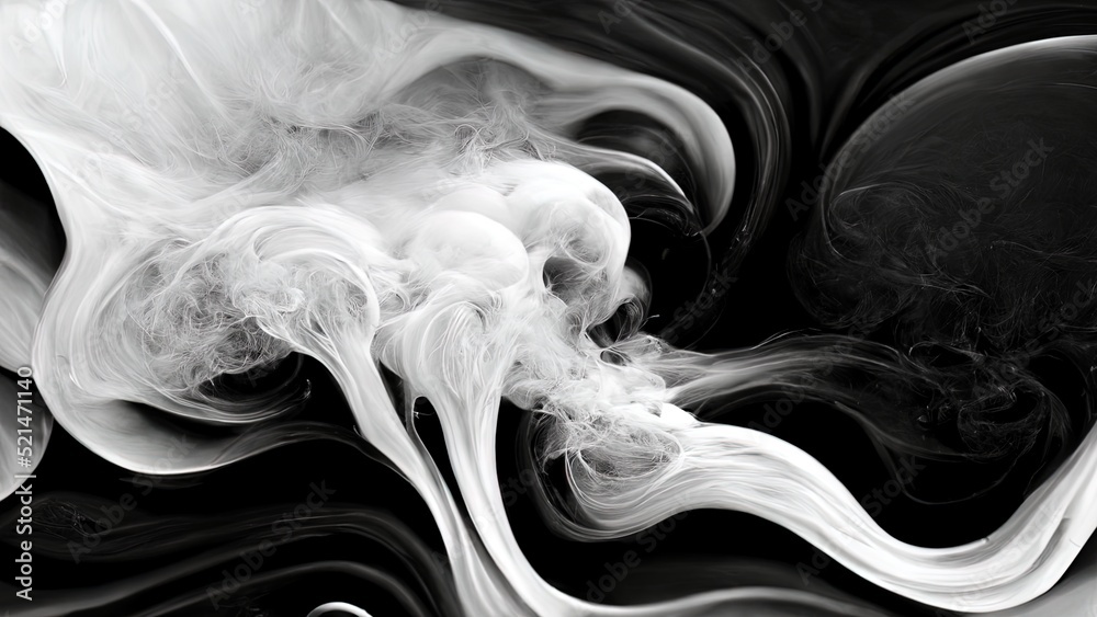 Black and white smoke in 4k, background texture, abstract heavy dense ...