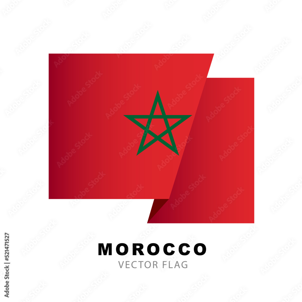 Colorful Moroccan flag logo. Flag of Morocco. Vector illustration ...
