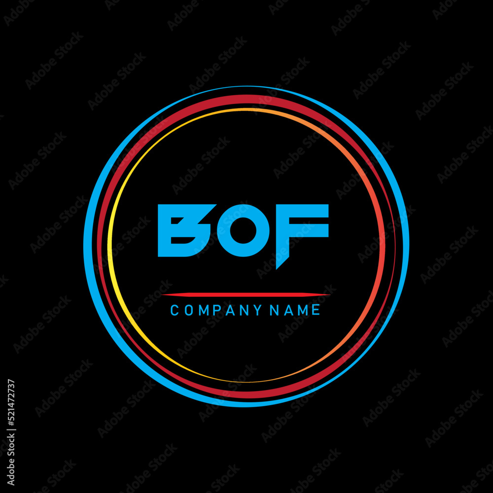 BOF letter logo design ,BOF letter in circle shape ,BOF creative three ...