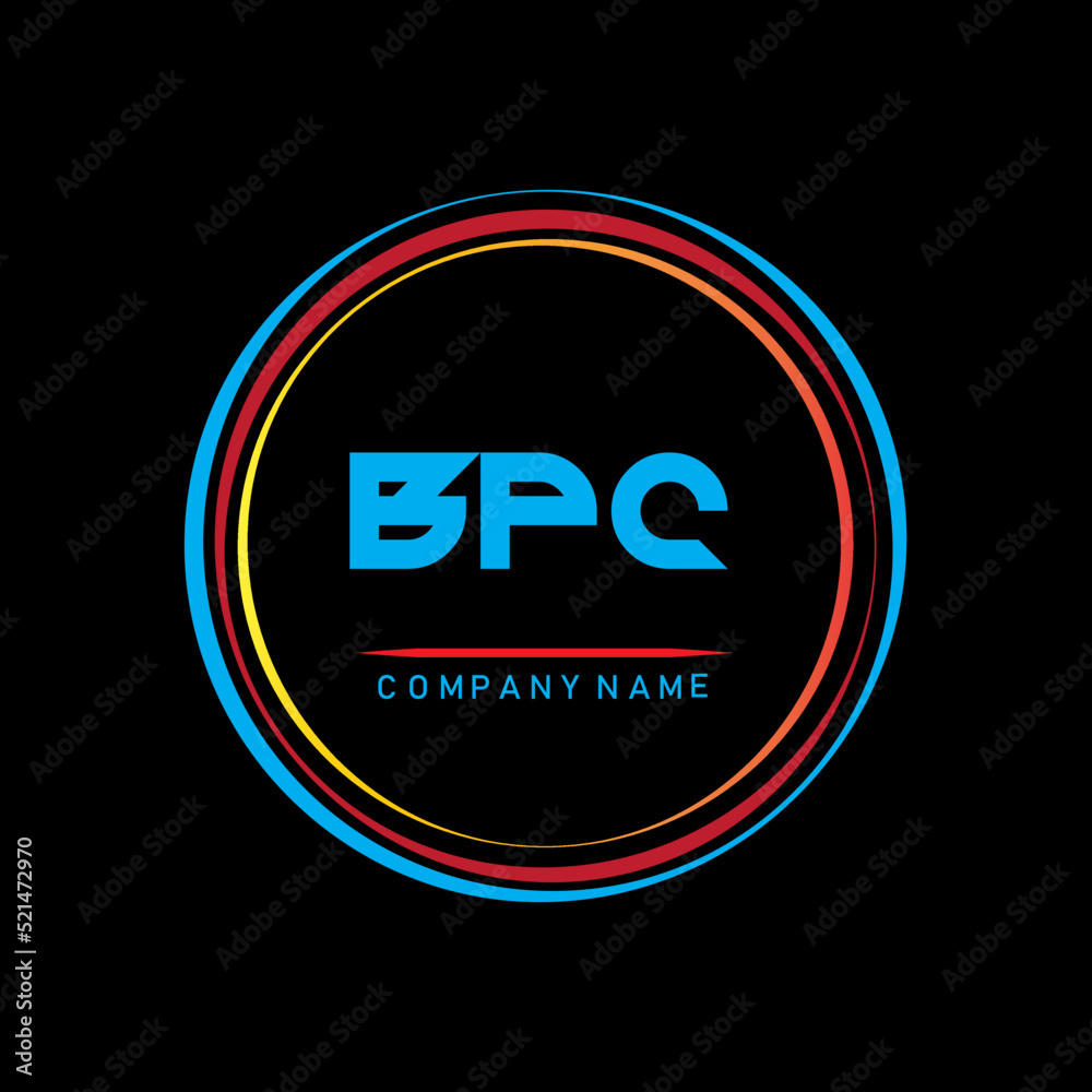 BPC letter logo design ,BPC letter in circle shape ,BPC creative three ...