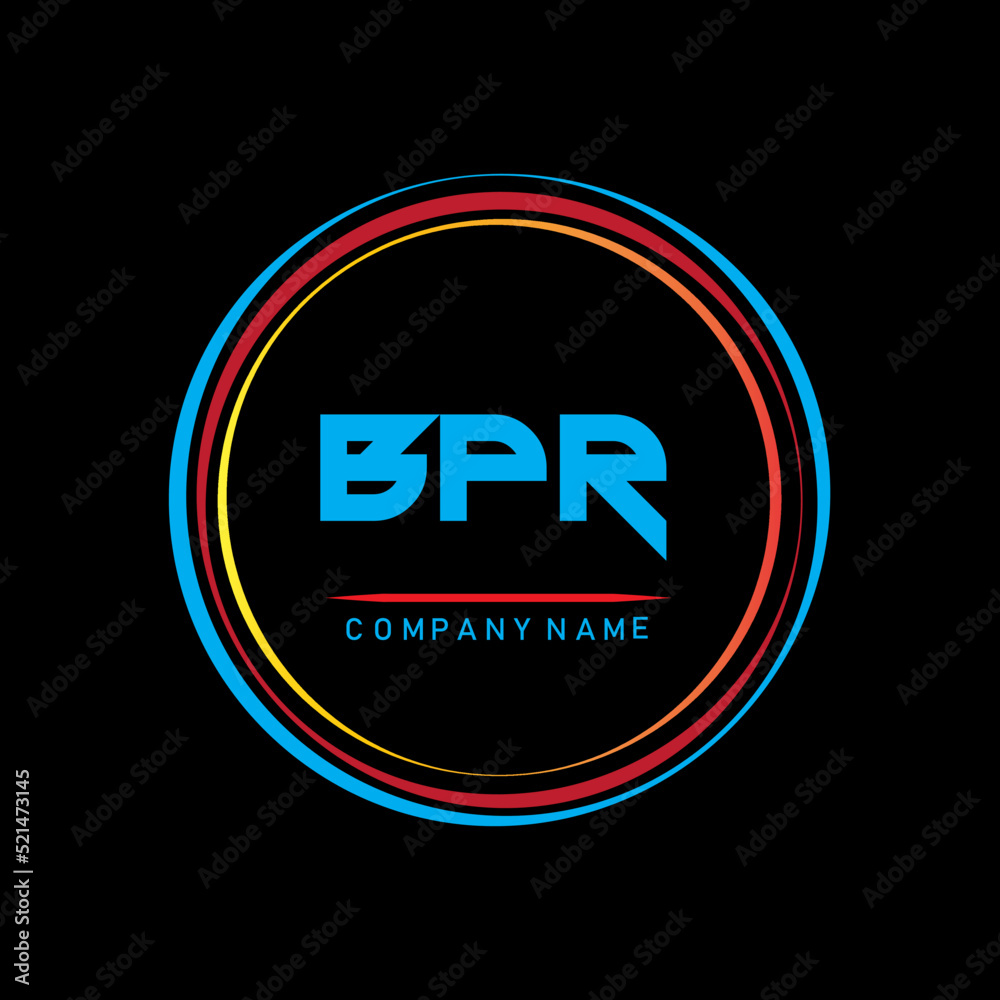 BPR letter logo design ,BPR letter in circle shape ,BP creative three ...