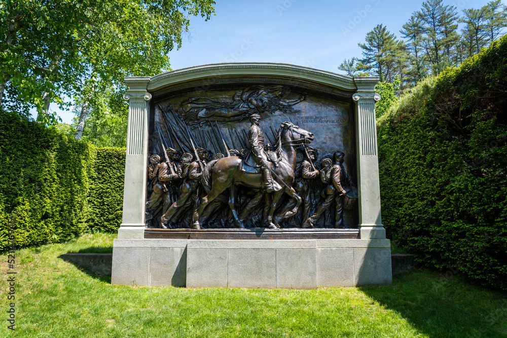 Shaw Memorial in Saint Gaudens National Historical Park in Cornish, New ...