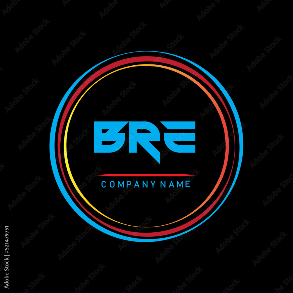 BRE letter logo design ,BRE letter in circle shape ,BRE creative three ...