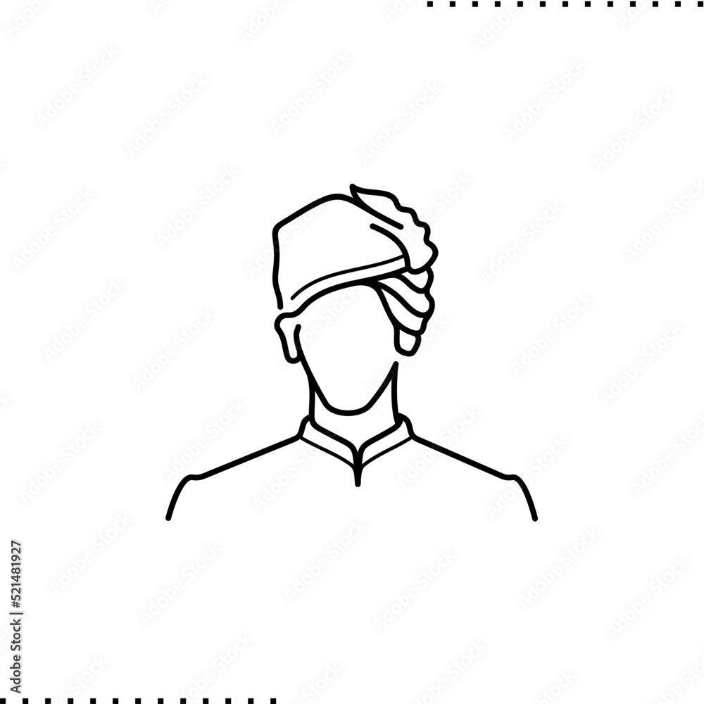 Indian wedding, groom wearing safa, vector isolated on white Stock ...