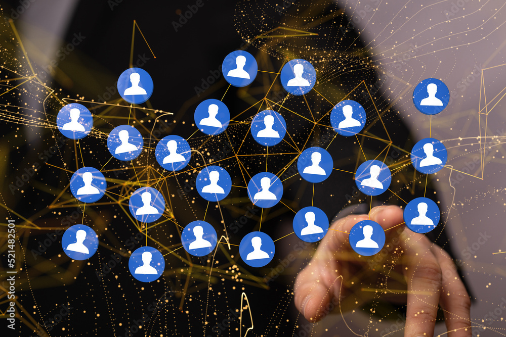 Global network. Blockchain. 3D illustration. Neural networks and ...