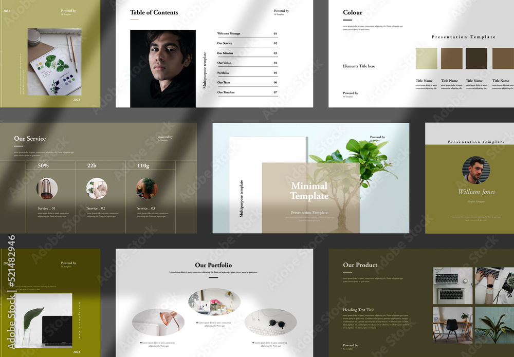 Minimal Presentation Layout Stock Template | Adobe Stock