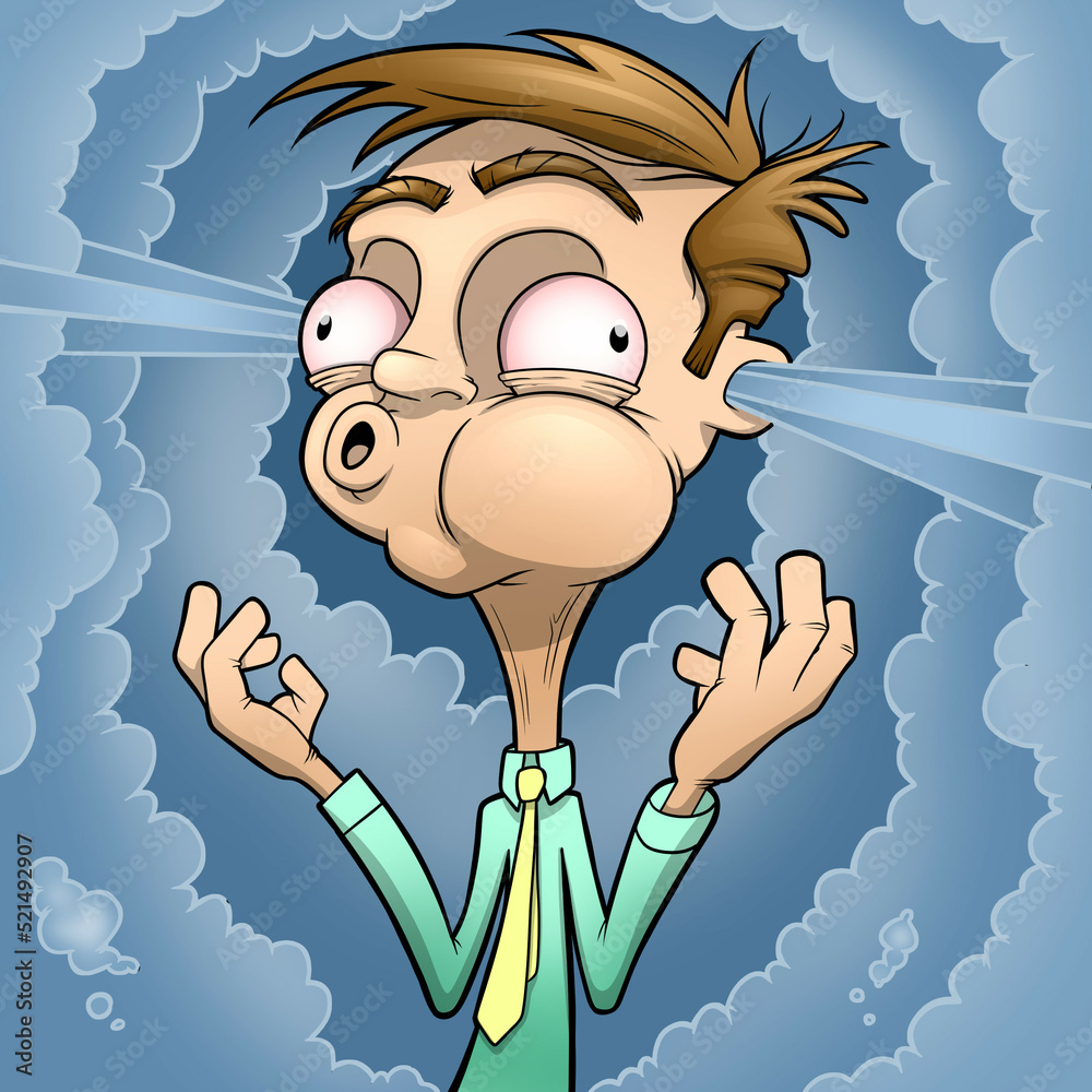 Blowing off some Steam Cartoon Illustration Stock Illustration | Adobe ...