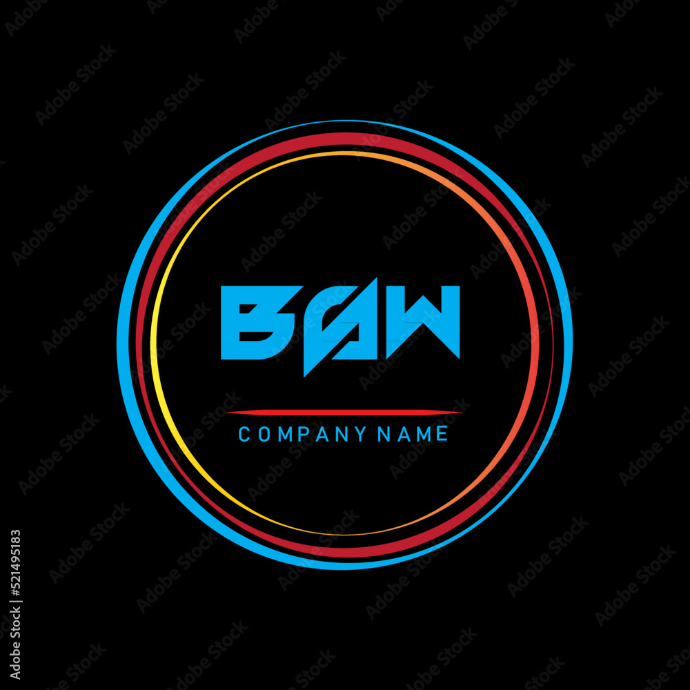 B S W ,B S W alphabet letter design with creative circle ,BSW letter ...