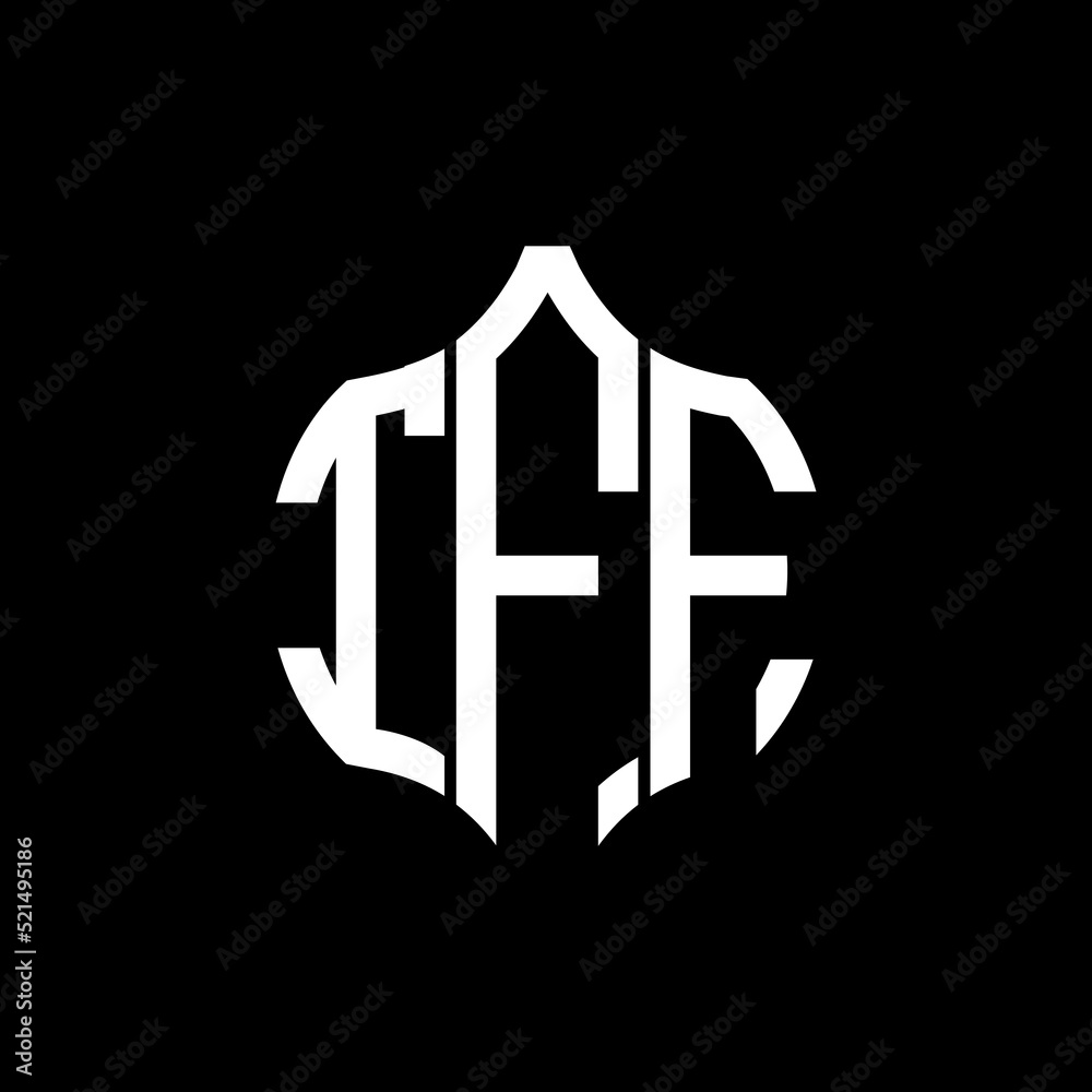 TFF letter logo. TFF best black background vector image. TFF Monogram ...