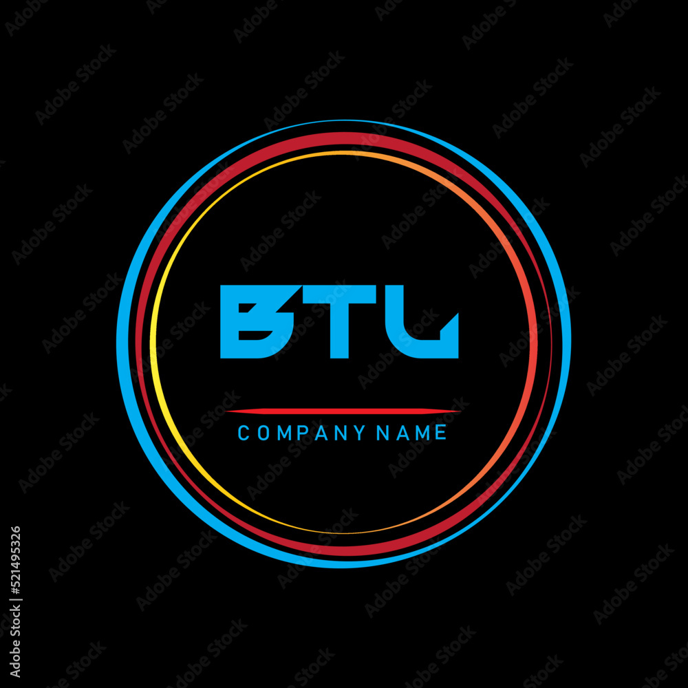 BTL letter logo design ,BTL letter in circle shape ,BTL creative three ...