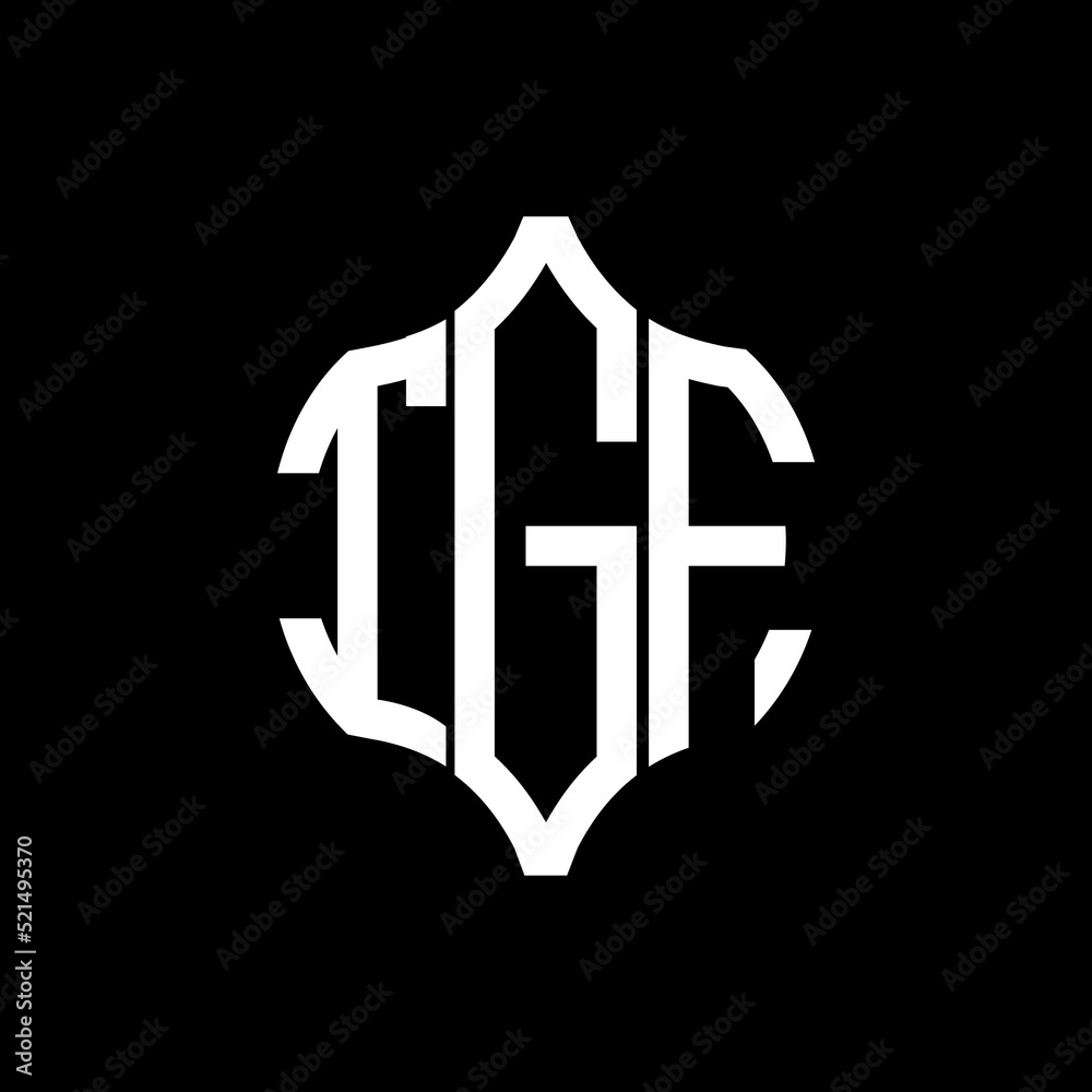 TGF letter logo. TGF best black background vector image. TGF Monogram logo design for ...