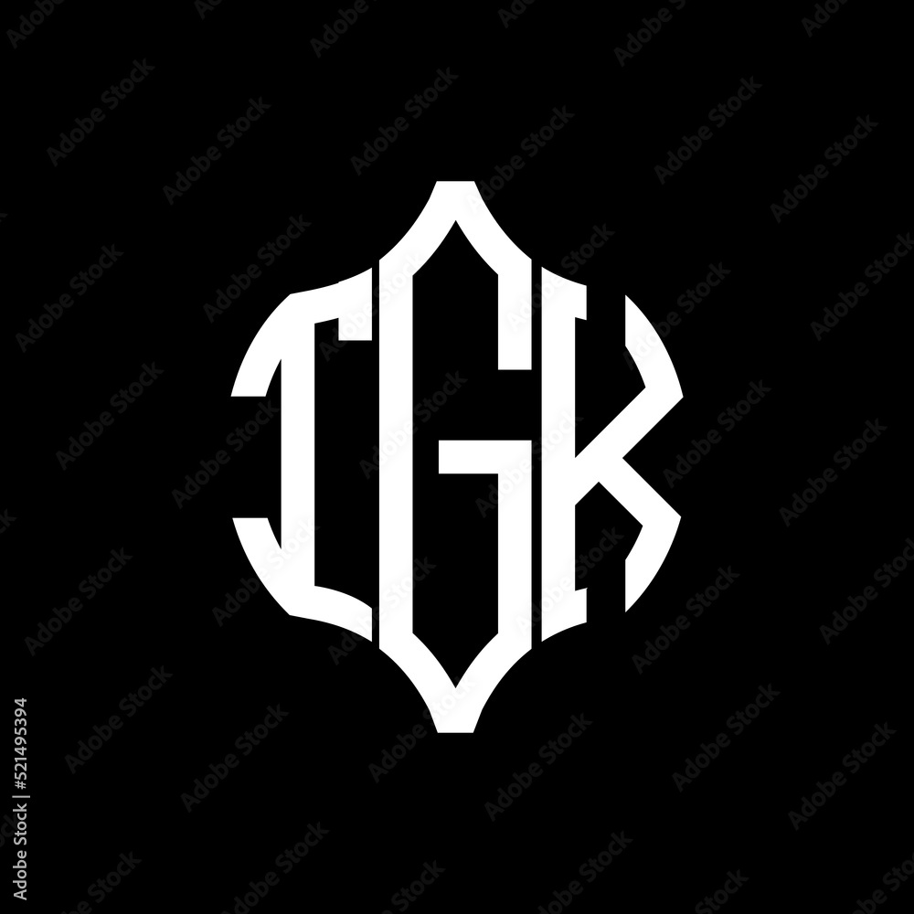 TGK letter logo. TGK best black background vector image. TGK Monogram ...