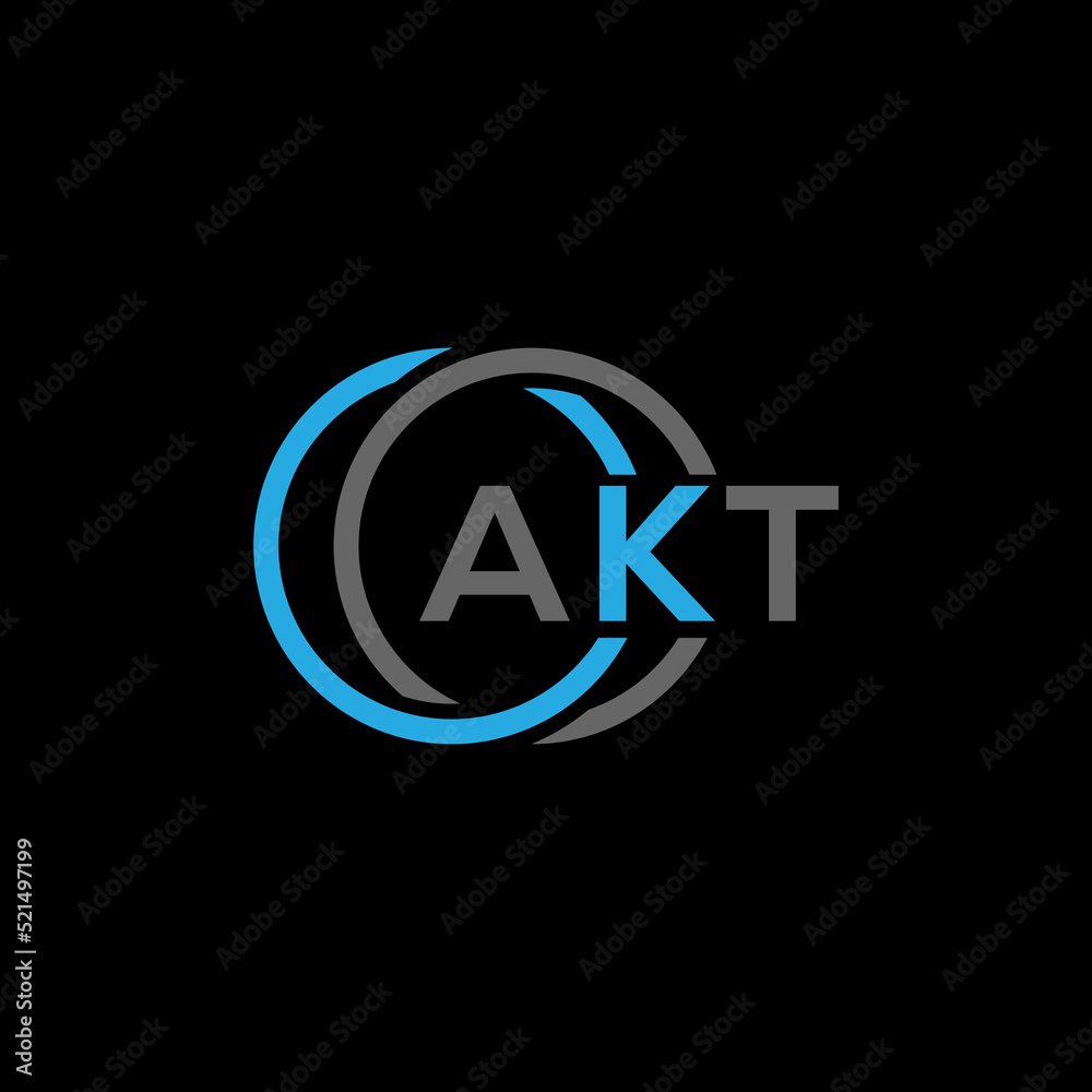 AKT logo monogram isolated on circle element design template, AKT ...