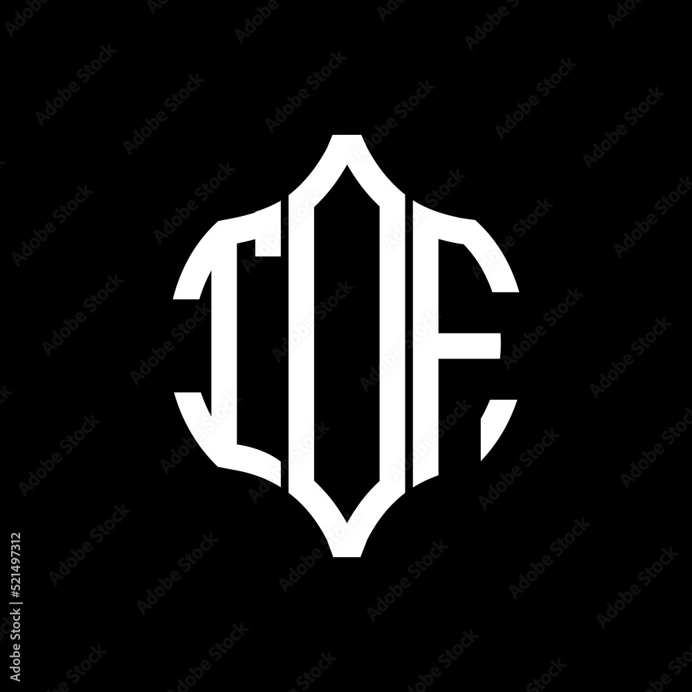 TOF letter logo. TOF best black background vector image. TOF Monogram ...
