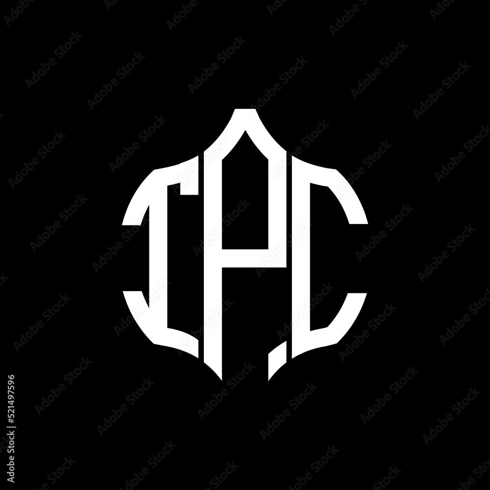 TPC letter logo. TPC best black background vector image. TPC Monogram ...