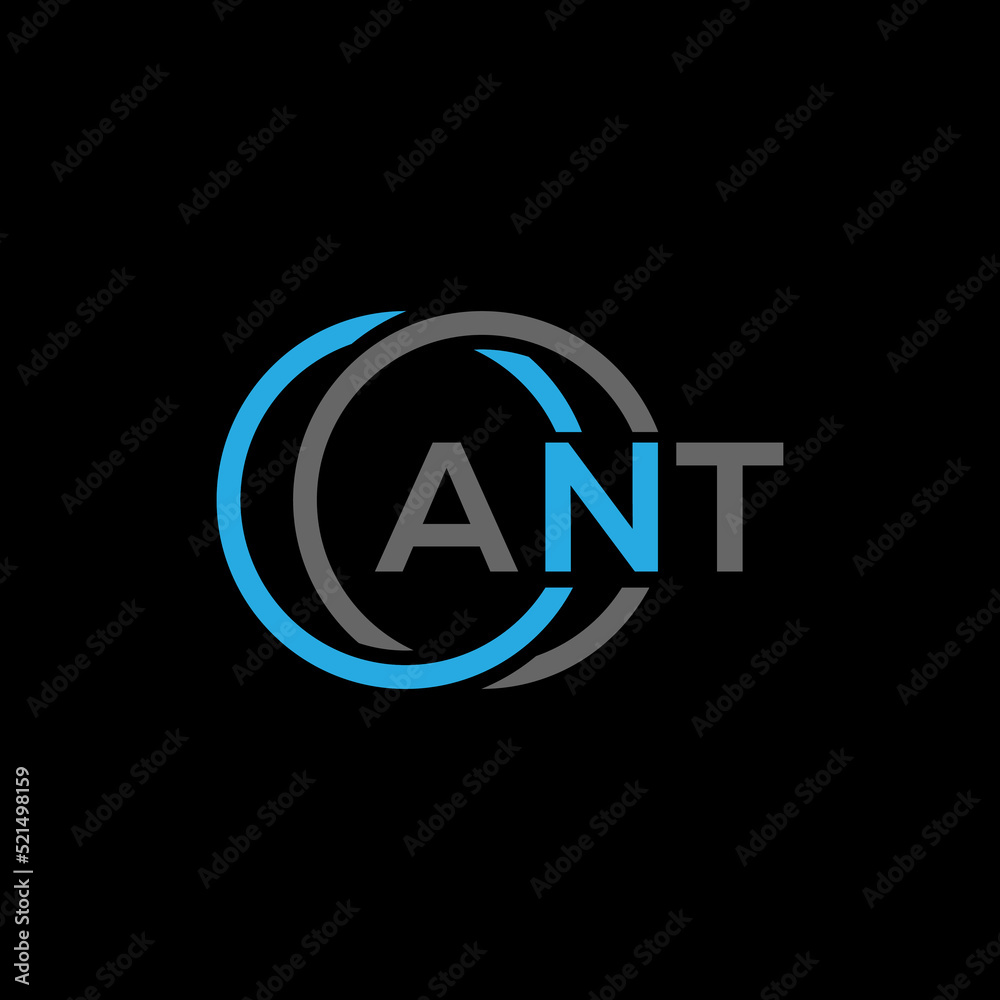 ANT logo monogram isolated on circle element design template, ANT ...