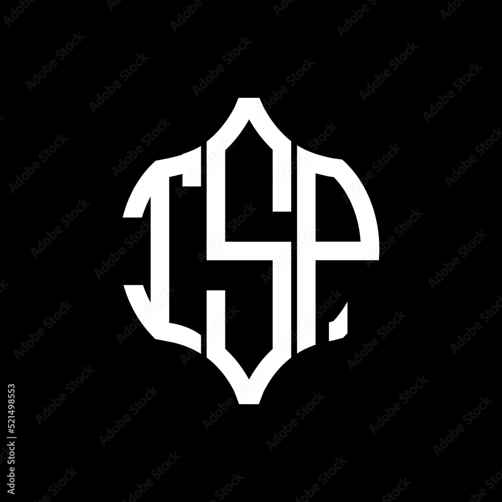 TSP letter logo. TSP best black background vector image. TSP Monogram ...