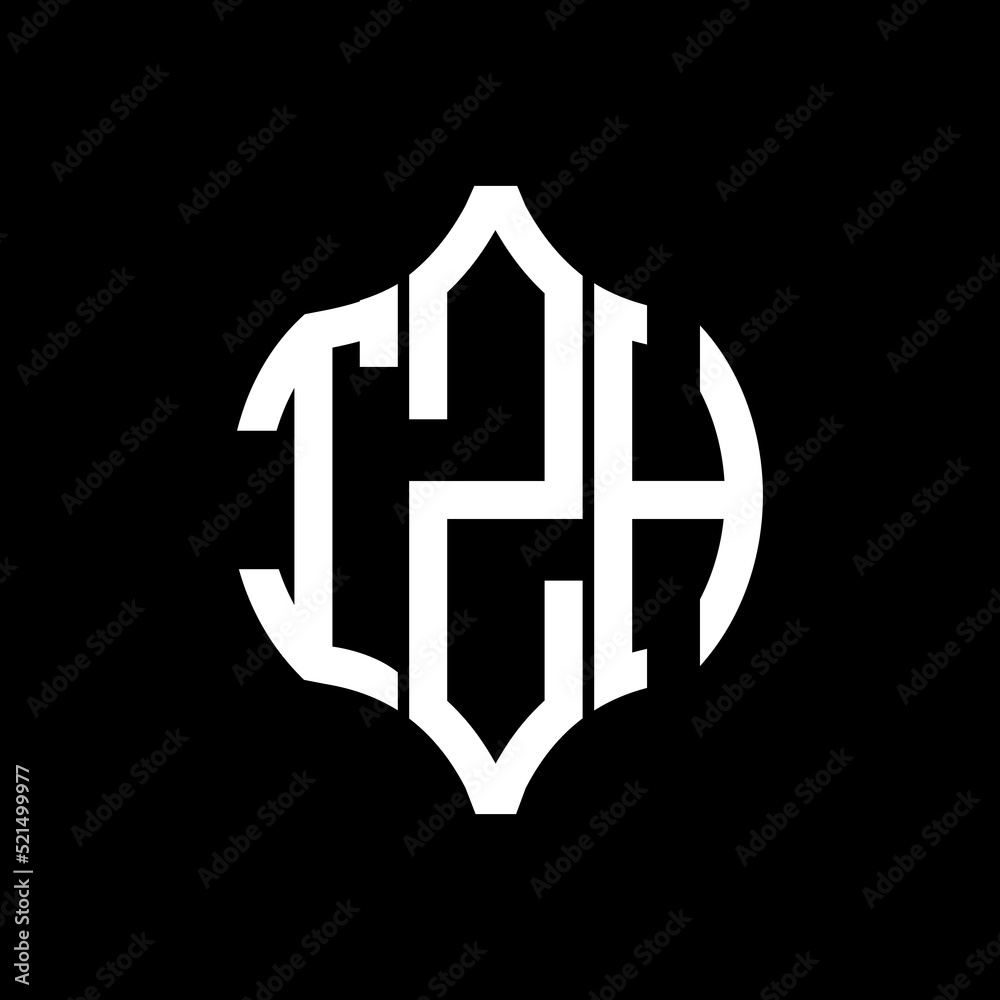 IZH letter logo. IZH best black background vector image. IZH Monogram ...