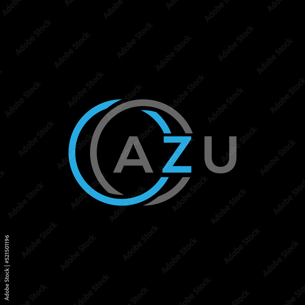 AZU logo monogram isolated on circle element design template, AZU ...