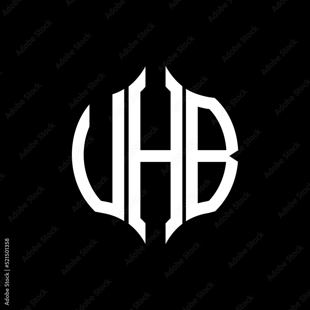 VHB letter logo. VHB best black background vector image. VHB Monogram ...