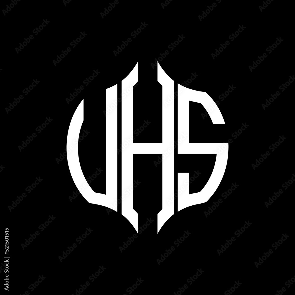 VHS letter logo. VHS best black background vector image. VHS Monogram ...