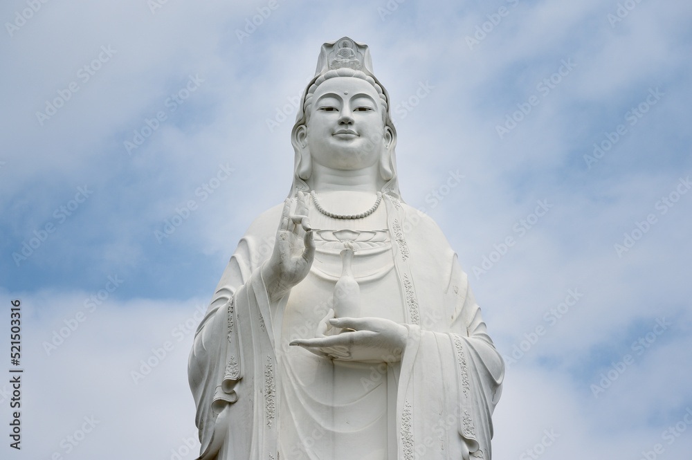 Da Nang City, Vietnam MAR 03, 2020 - Giant statue 67m tall of Quan Am ...