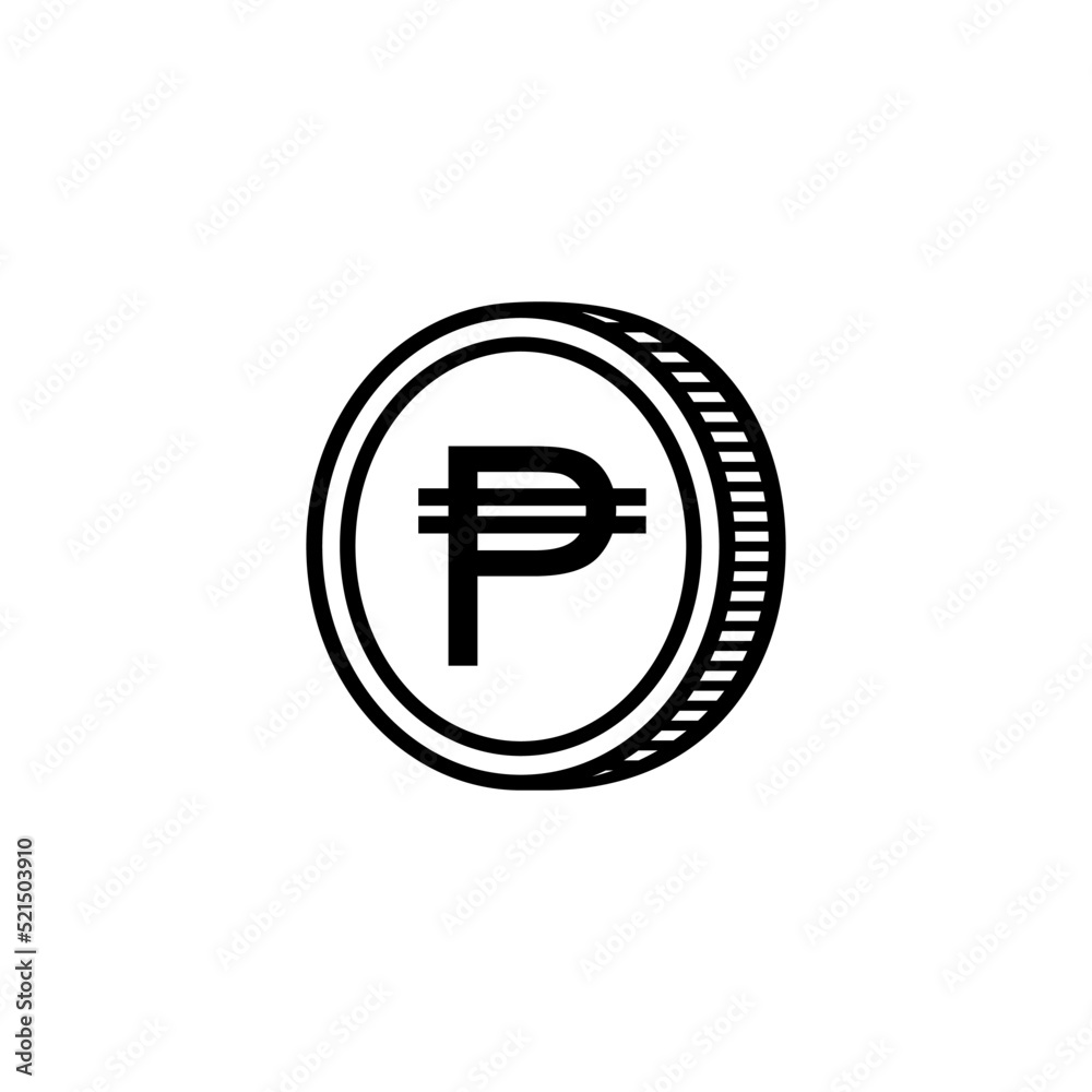 Philippine Currency Icon Symbol. PHP, Philippine Peso Coins. Vector ...
