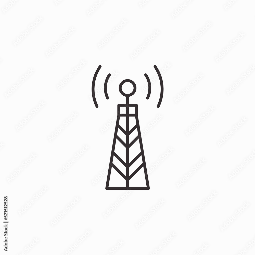 Simple icon of a signal tower vector illustration. Radio tower icon ...