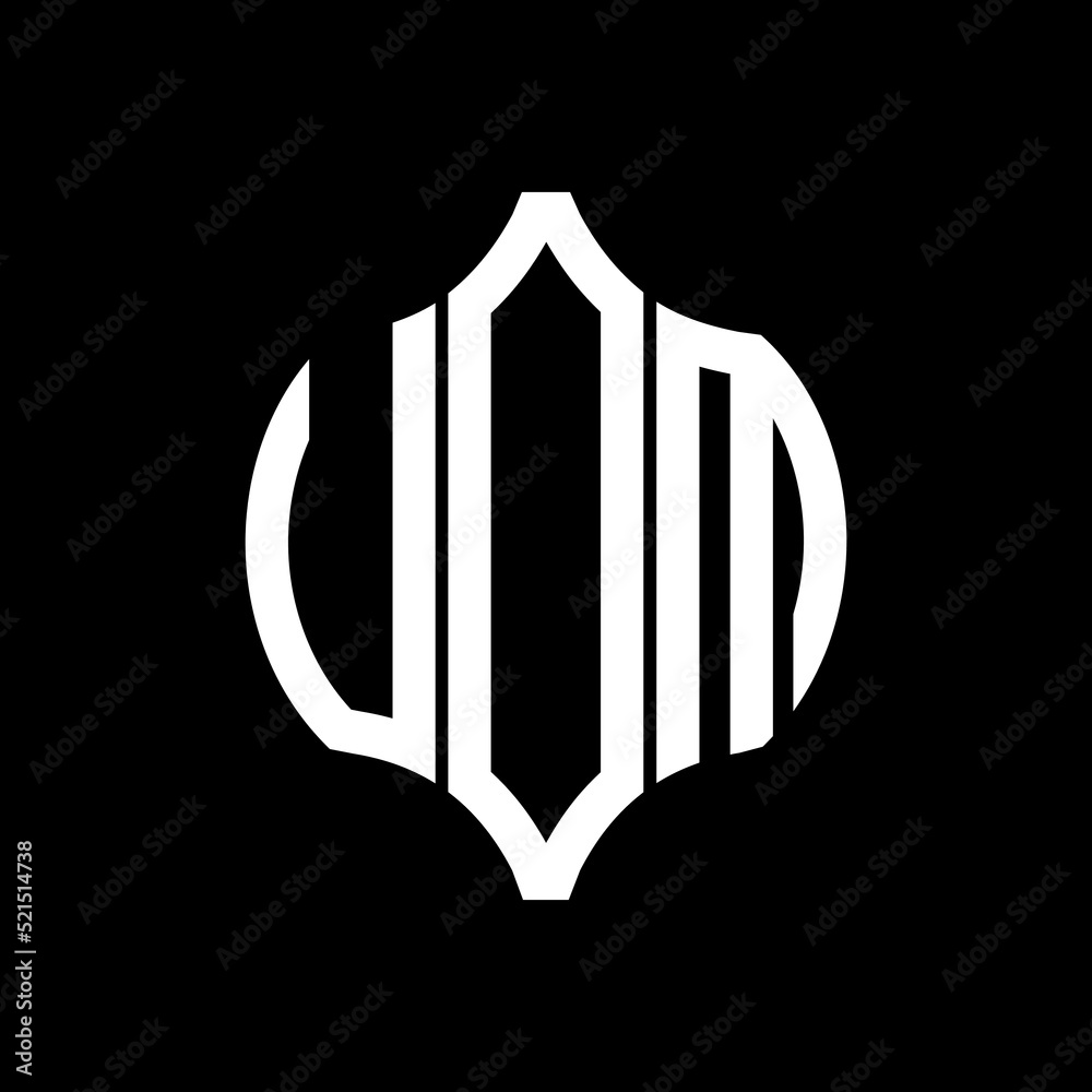 VOM letter logo. VOM best black background vector image. VOM Monogram ...