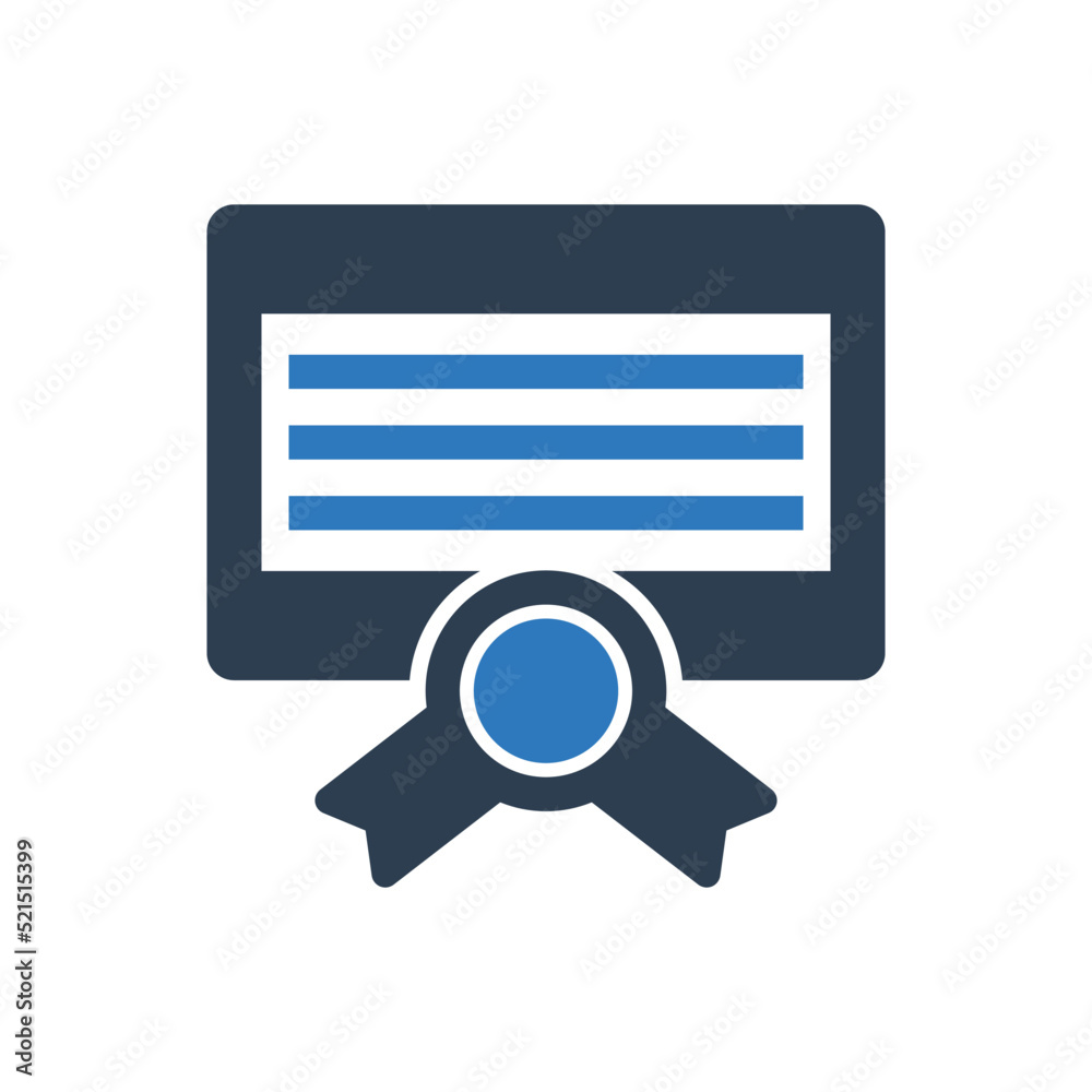 Certification icon - Degree icon Stock Vector | Adobe Stock