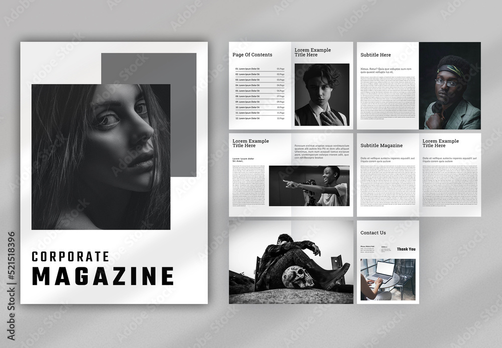Corporate Magazine Layout Stock Template | Adobe Stock