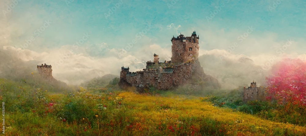 Explore imaginative Scottish castles and ruins in dreamy surrealism ...
