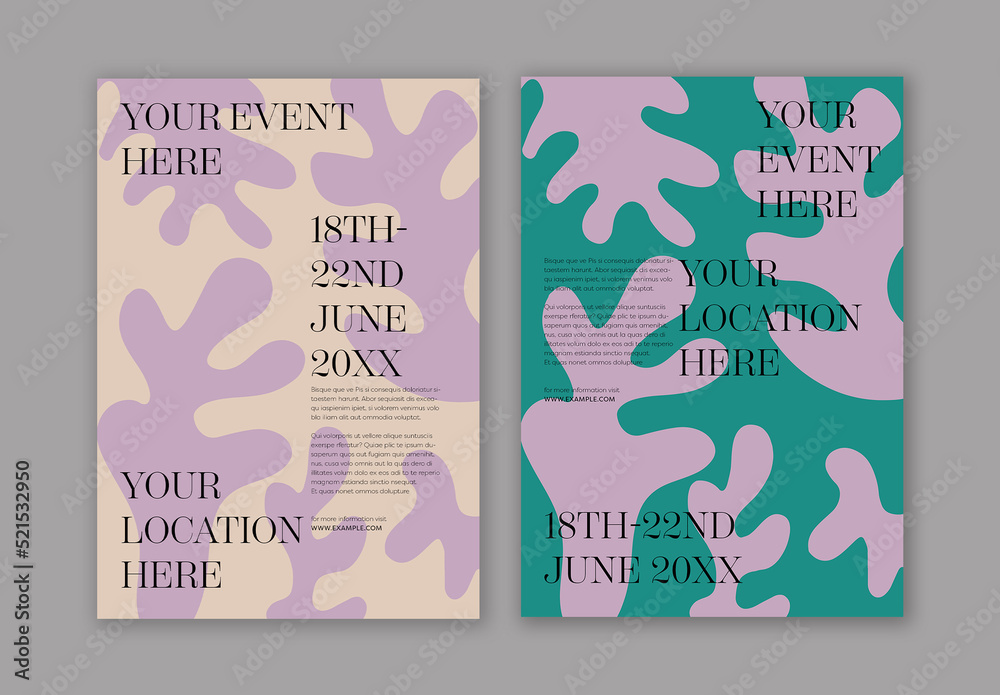 Poster Design Layout with Shapes Stock Template | Adobe Stock