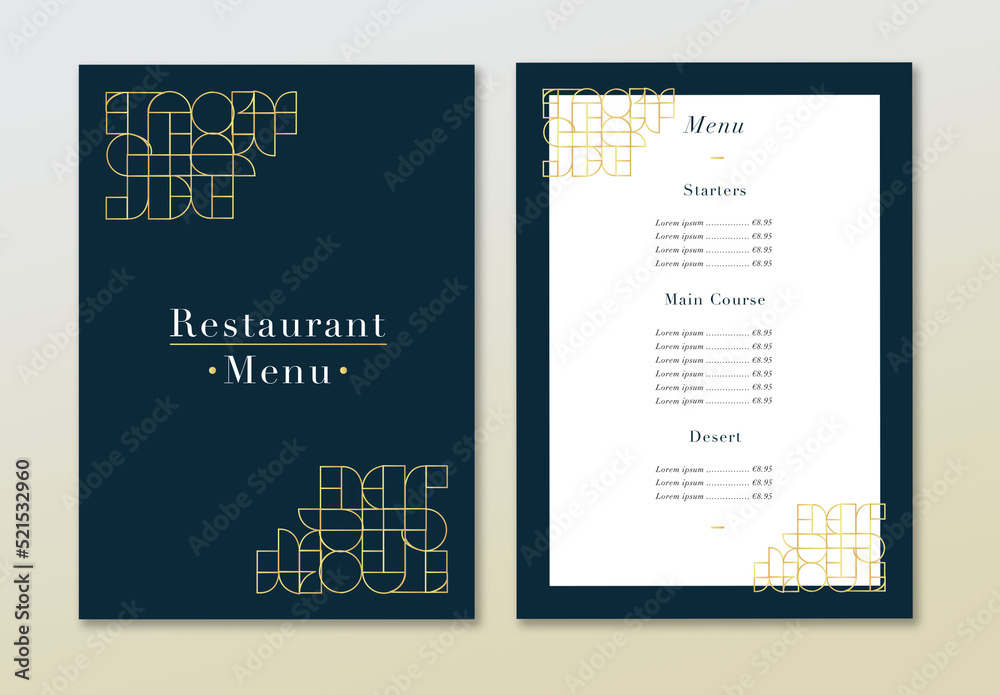 Restaurant Menu Stock Template | Adobe Stock