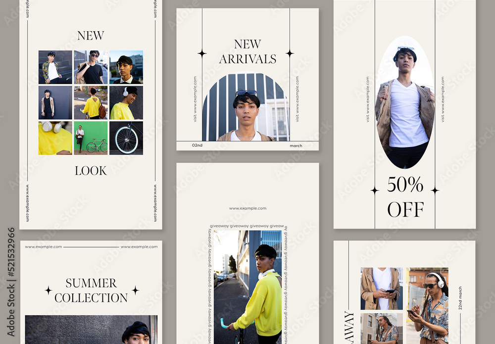 Modelo de Minimal Social Media Layout Set do Stock | Adobe Stock