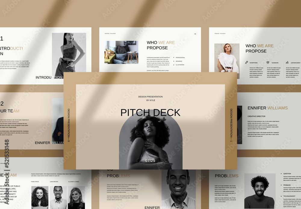 Pitch Deck Presentation Layout Stock Template | Adobe Stock