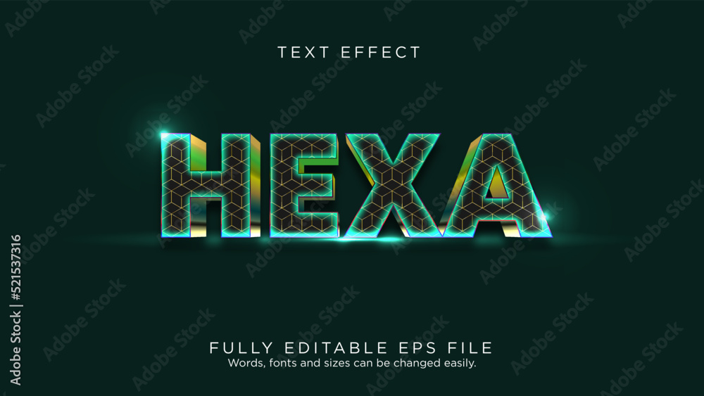 Hexa Pattern Text Effect Font Type Stock Vector | Adobe Stock