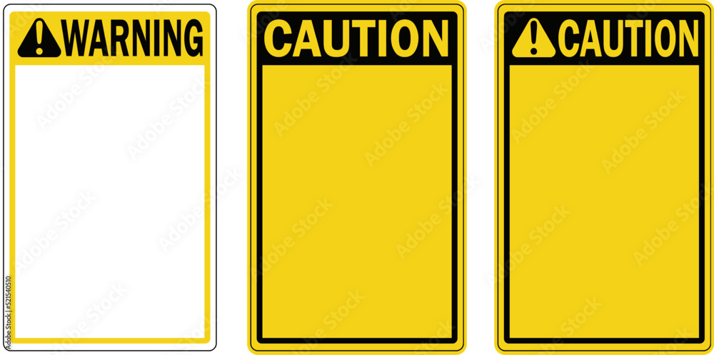 set of warning sign frames with custom text Stock Vector | Adobe Stock