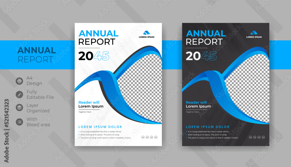 Elegant business annual report template layout design, presentation ...