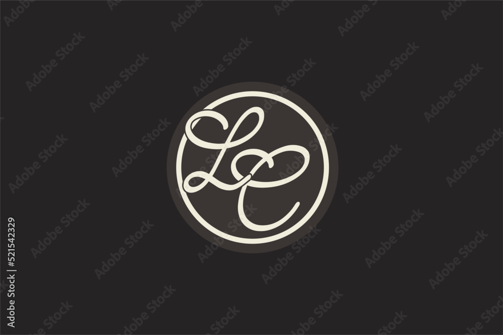 Initial letter LC monogram logo with simple and creative cirle line ...