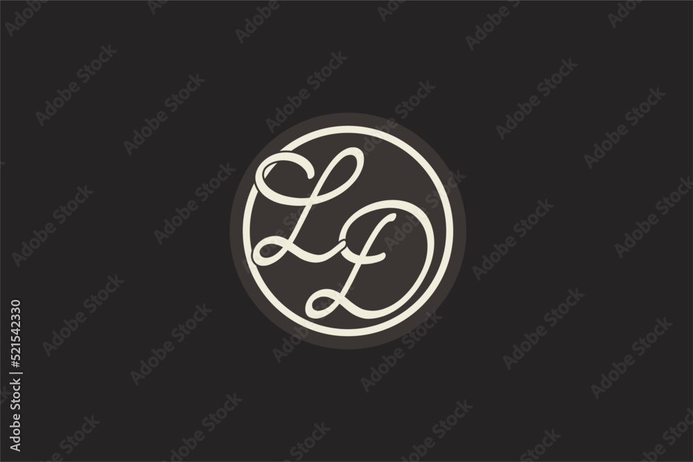 Initial letter LD monogram logo with simple and creative cirle line ...