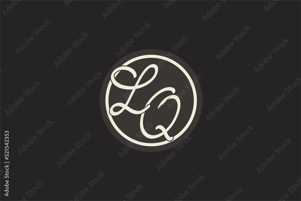 Initial letter LQ monogram logo with simple and creative cirle line ...