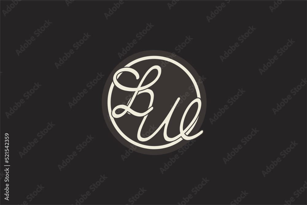 Initial letter LW monogram logo with simple and creative cirle line ...