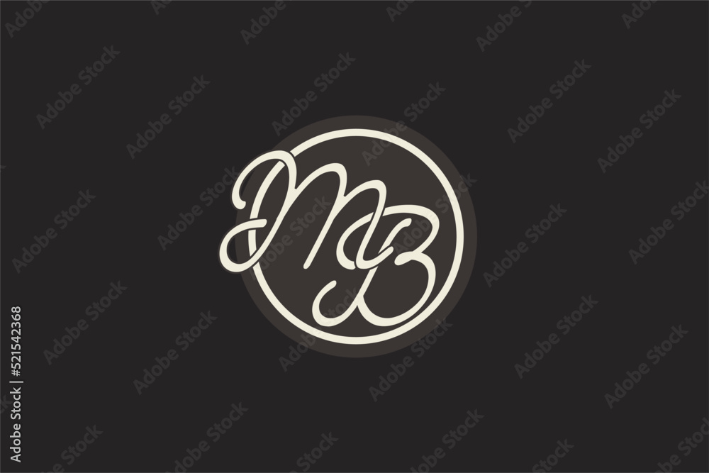 Initial letter MB monogram logo with simple and creative cirle line ...