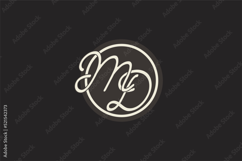 Initial letter MD monogram logo with simple and creative cirle line ...