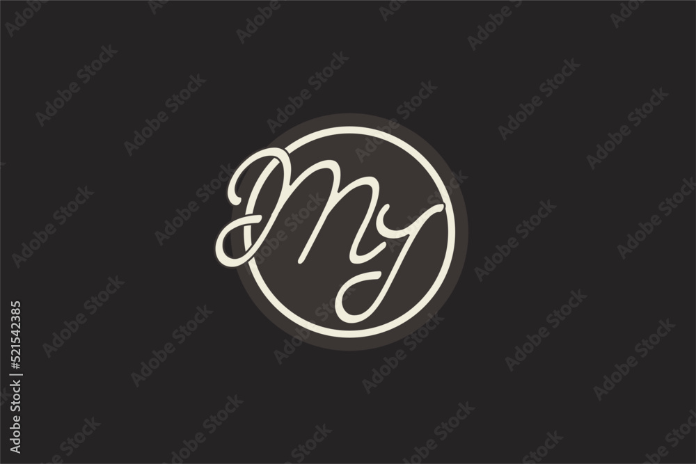 Initial letter MI monogram logo with simple and creative cirle line ...