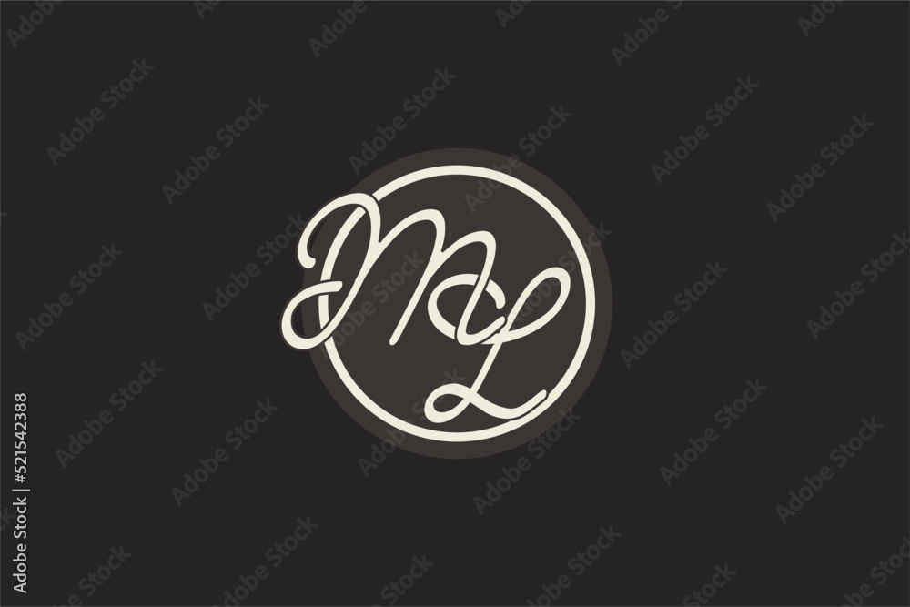 Initial letter ML monogram logo with simple and creative cirle line ...
