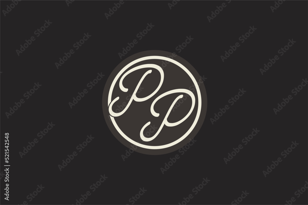 Initial letter PP monogram logo with simple and creative cirle line ...