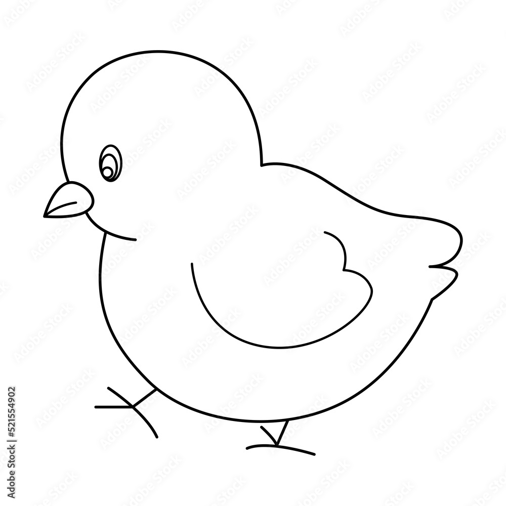 chick outline cartoon design on transparent background Stock ...