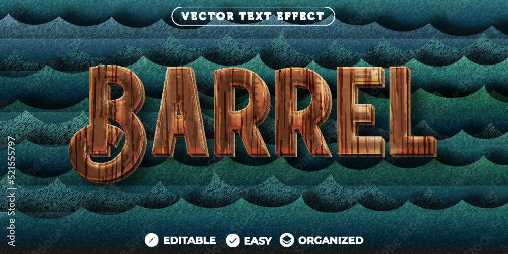 Barrel Text Effect,Fully Editable Font Text Effect Stock Vector | Adobe ...